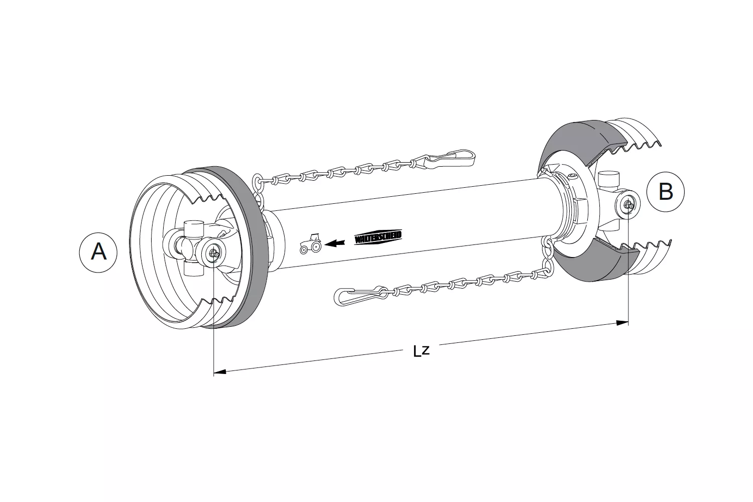 ARBORE CARDANIC STD FARA FURCI W2300 SD15Z 1210 0v/1 GKN # 1113124
